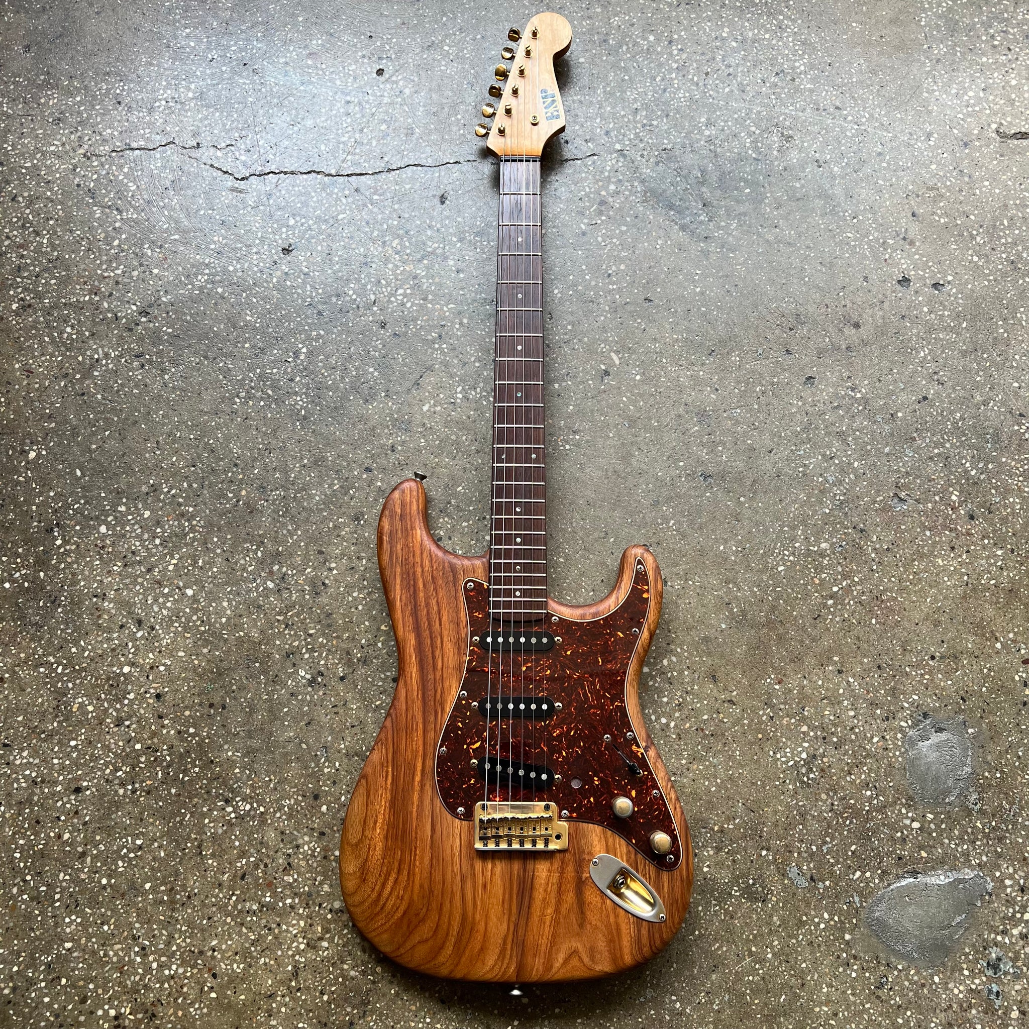 ESP Strat Style Custom Koa Electric Guitar ca. 1990 - Natural | Tone Wolf