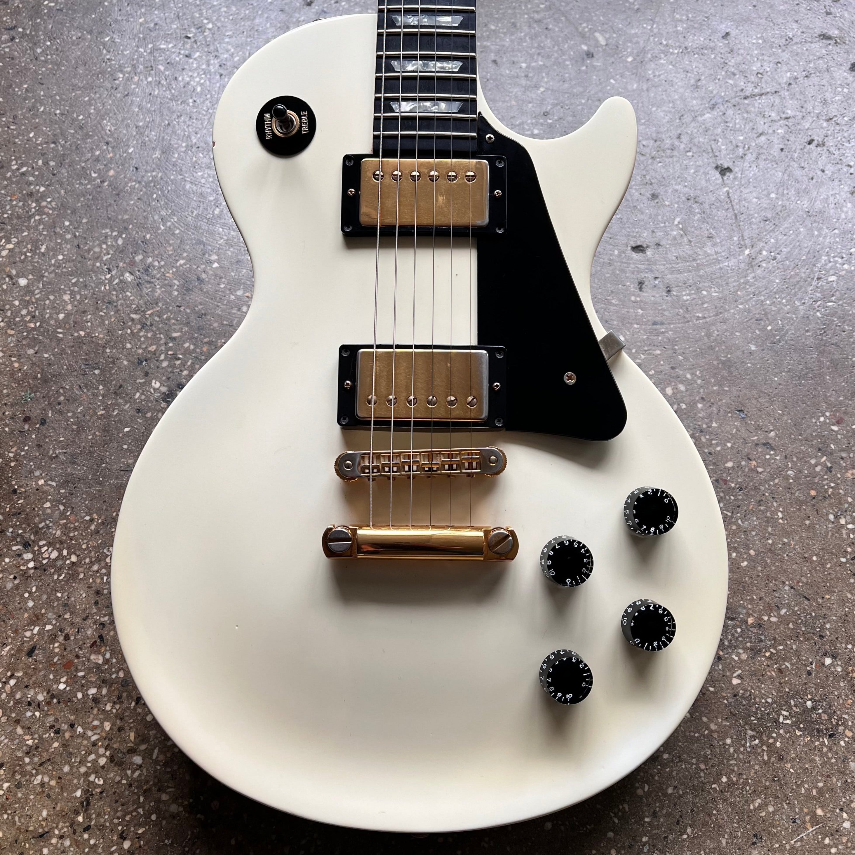 Gibson Les Paul Studio Ebony Fretboard Gold Hardware 1992 - Alpine Whi ...