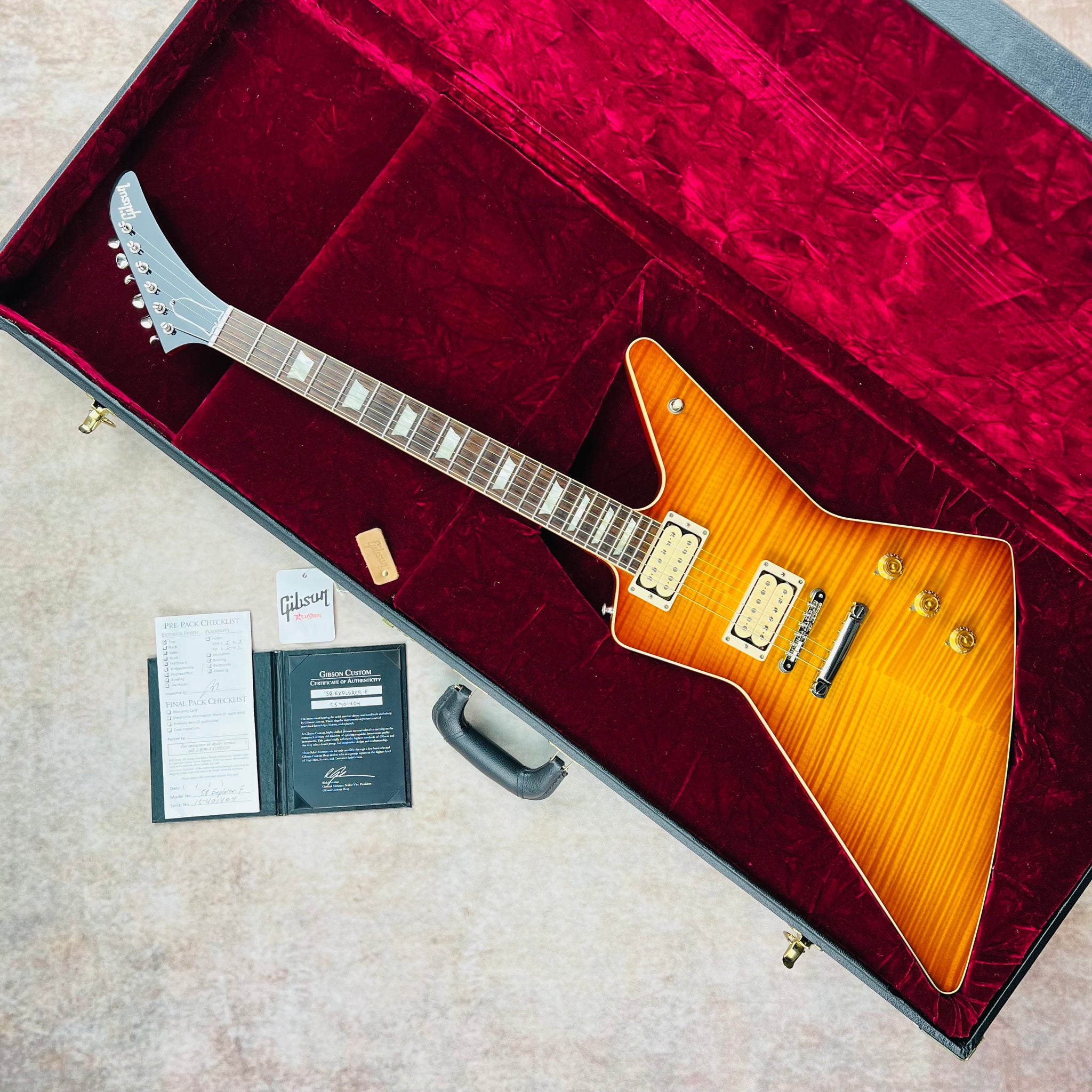 Gibson Custom Shop 1958 Explorer Flame Top 2014 - Iced Tea | Tone Wolf