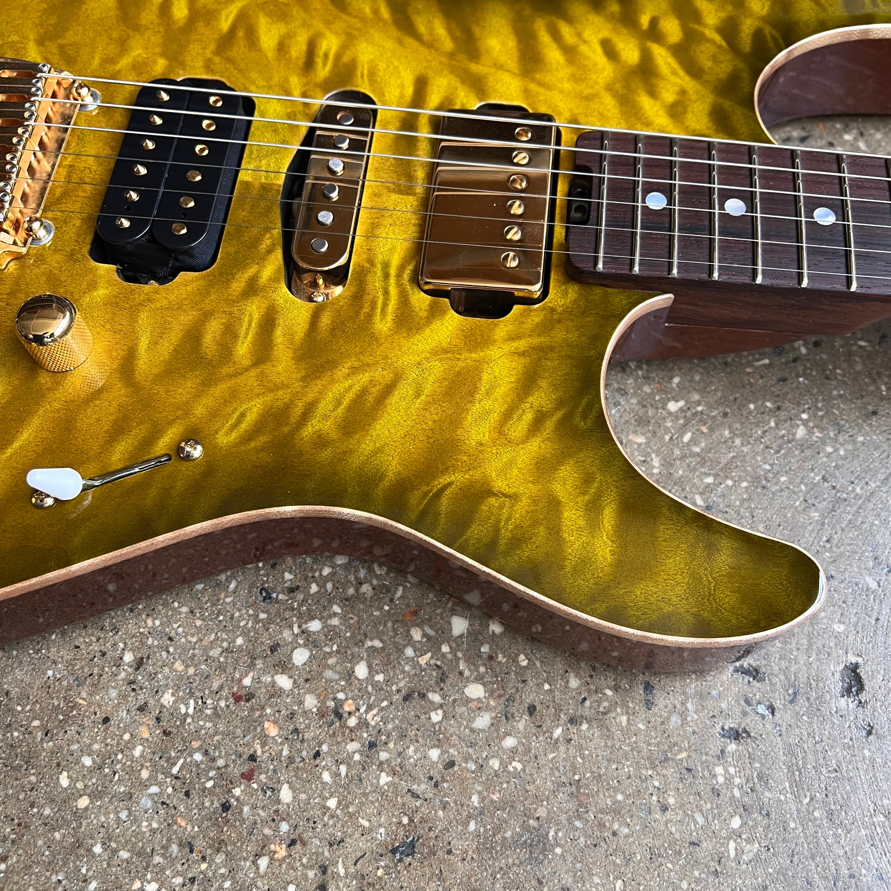 ESP Custom Shop Snapper Quilt Top 2018 - Ivy Green | Tone Wolf