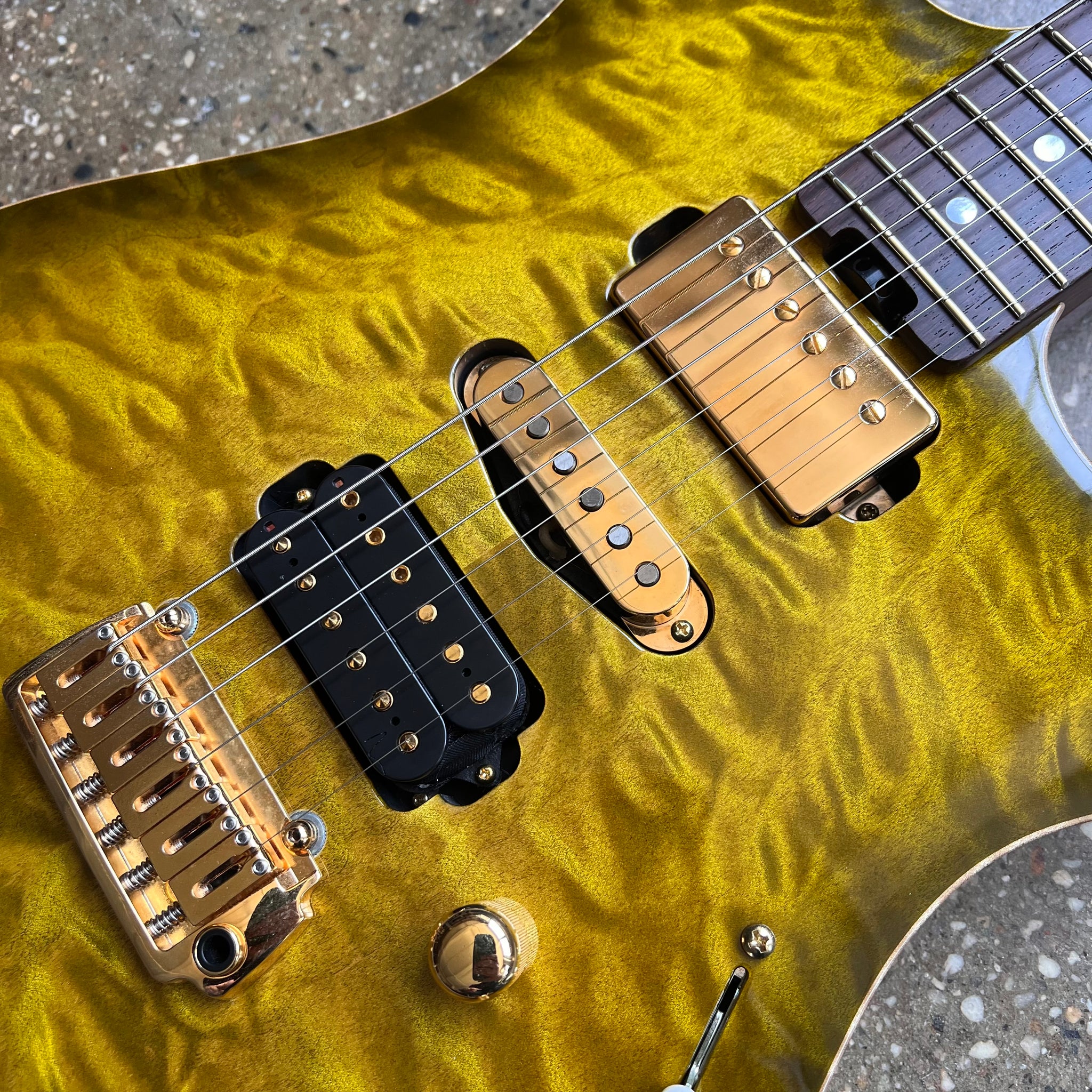 ESP Custom Shop Snapper Quilt Top 2018 - Ivy Green | Tone Wolf