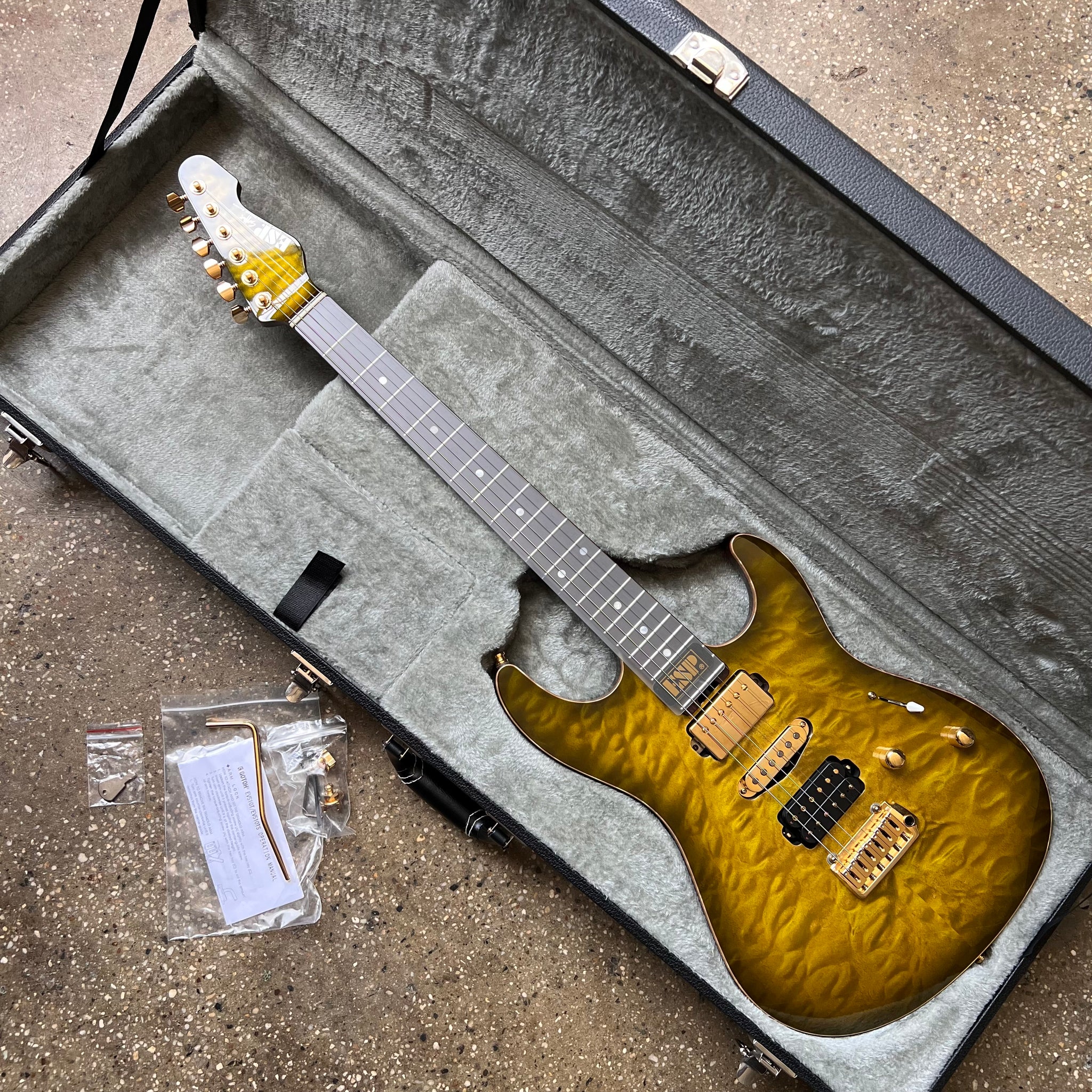 ESP Custom Shop Snapper Quilt Top 2018 - Ivy Green | Tone Wolf