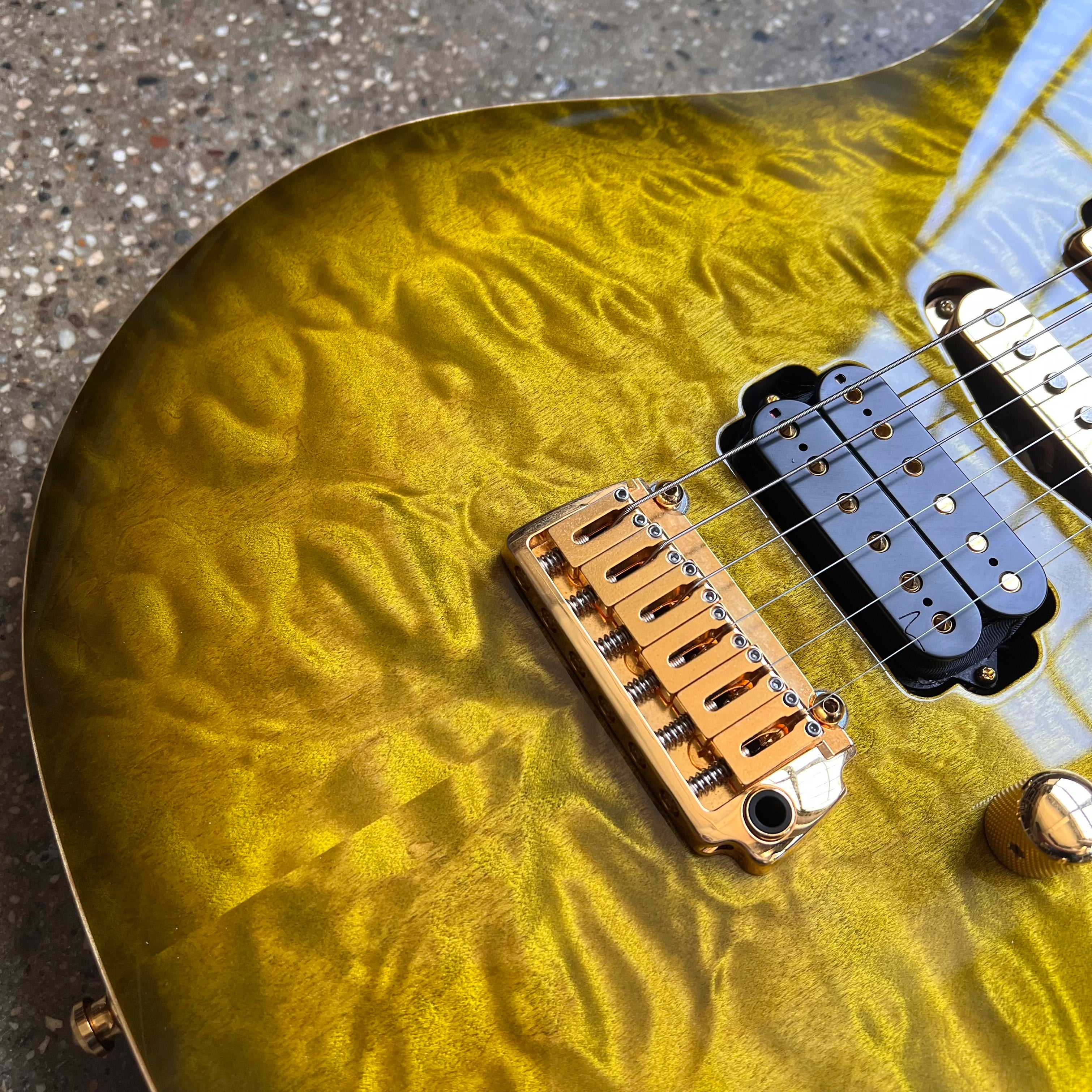 ESP Custom Shop Snapper Quilt Top 2018 - Ivy Green | Tone Wolf