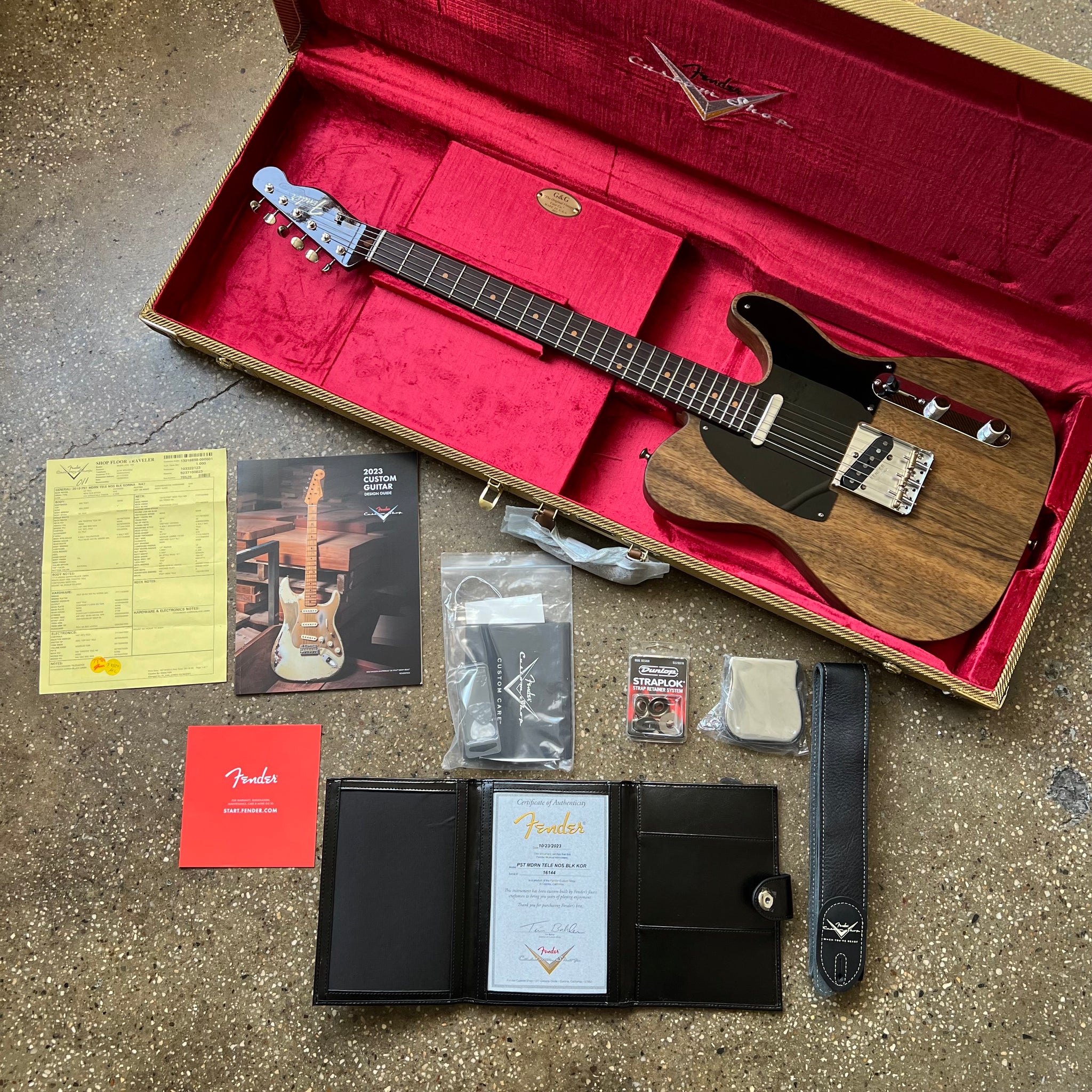 Fender Custom Shop Postmodern Telecaster Black Korina w/ Rosewood Neck ...