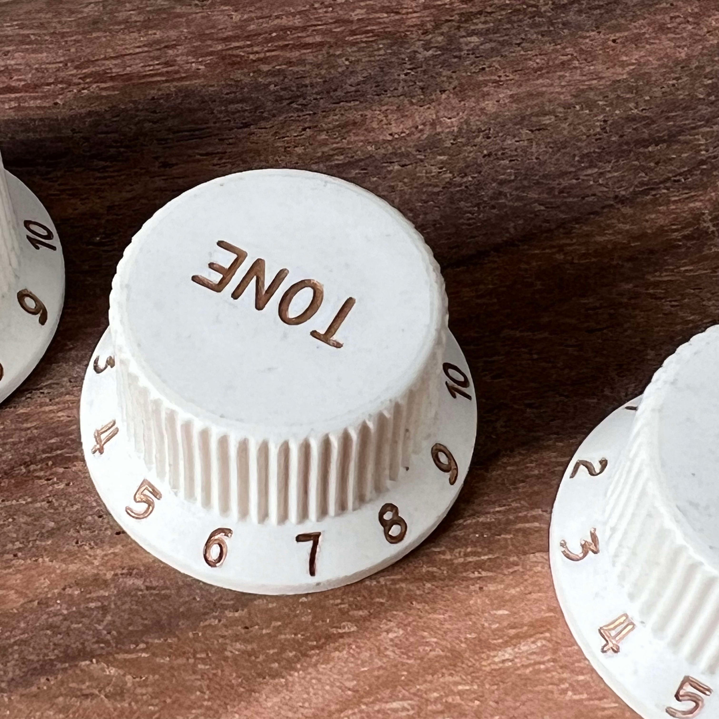 Fender Custom Shop 1954 Stratocaster Knob Set 2020 - White | Tone Wolf