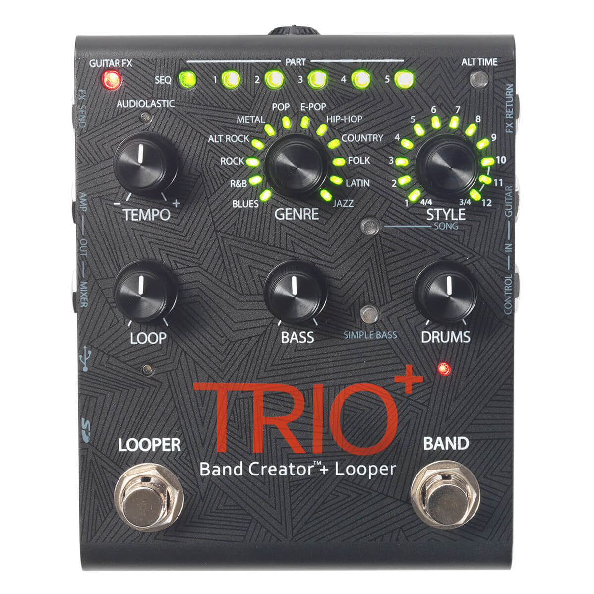 DigiTech TRIO Plus Band Creator & Looper Pedal - Black | Tone Wolf