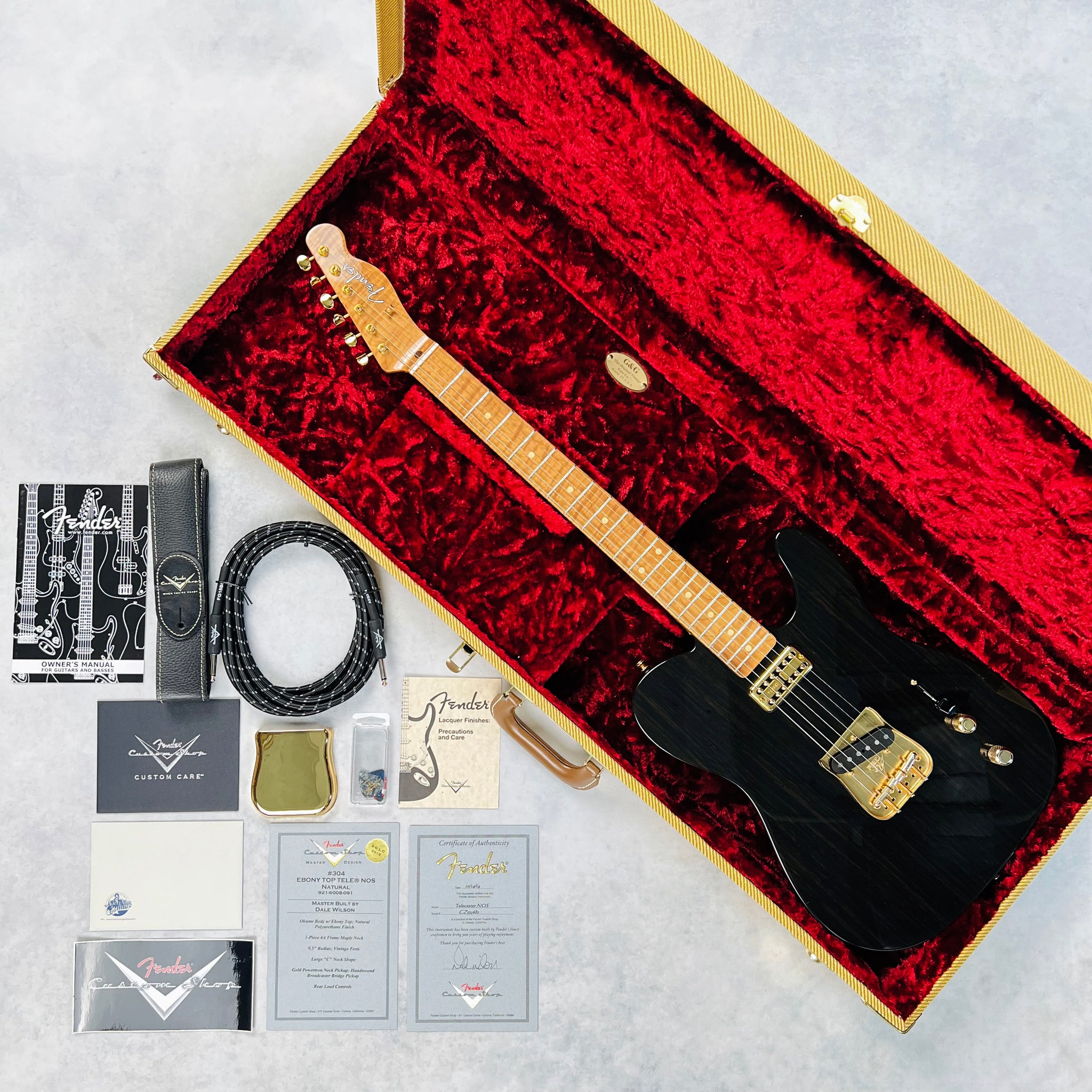 Fender Custom Shop Ebony Top Telecaster Masterbuilt by Dale Wilson NOS ...