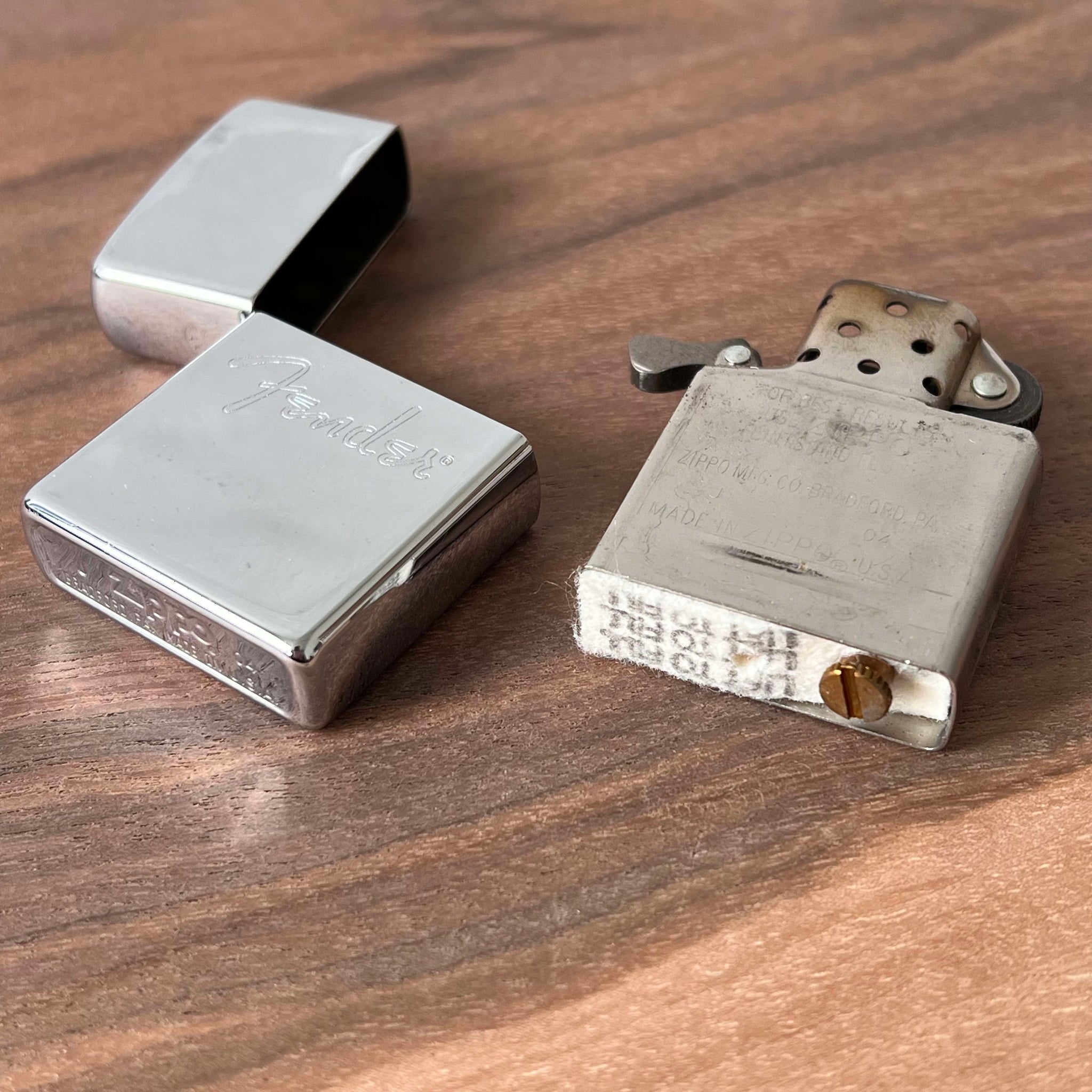 Fender Branded Zippo Lighter 2000s - Chrome | Tone Wolf