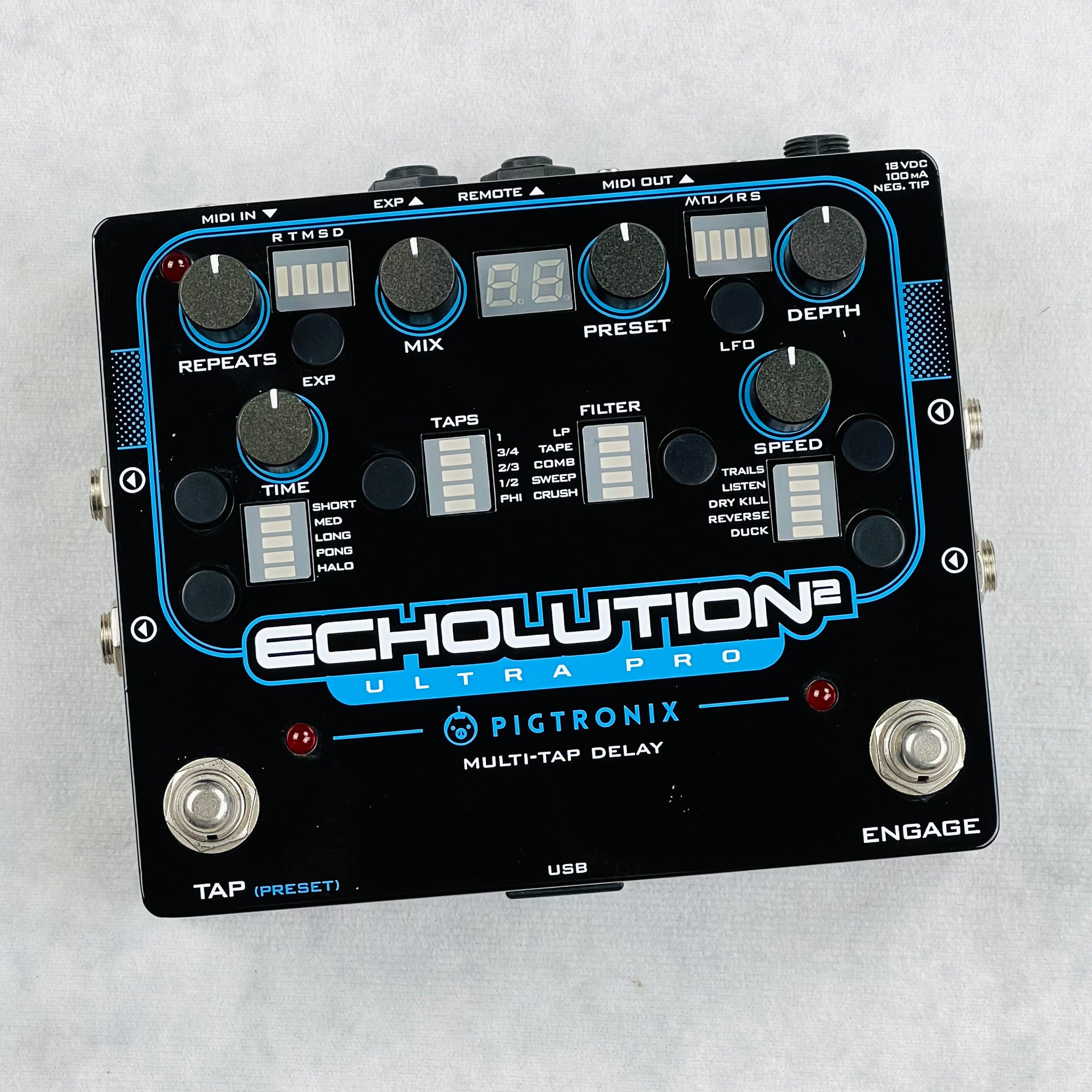 Pigtronix Echolution 2 Delay Pedal 2010s - Black | Tone Wolf